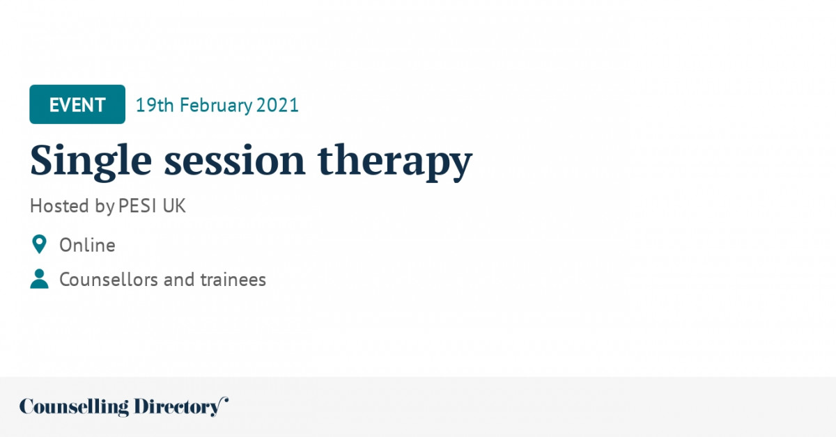Single session therapy - Counselling Directory