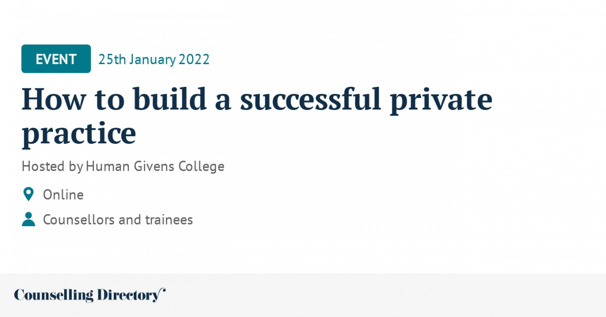 How to build a successful private practice - Counselling Directory