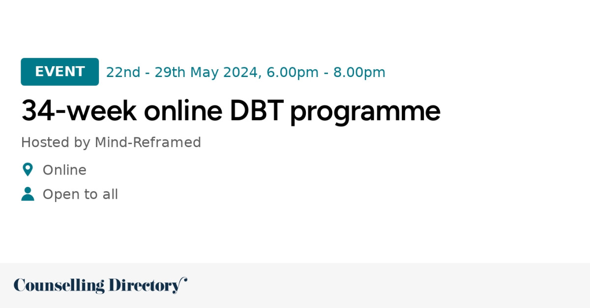 34-week online DBT programme - Counselling Directory