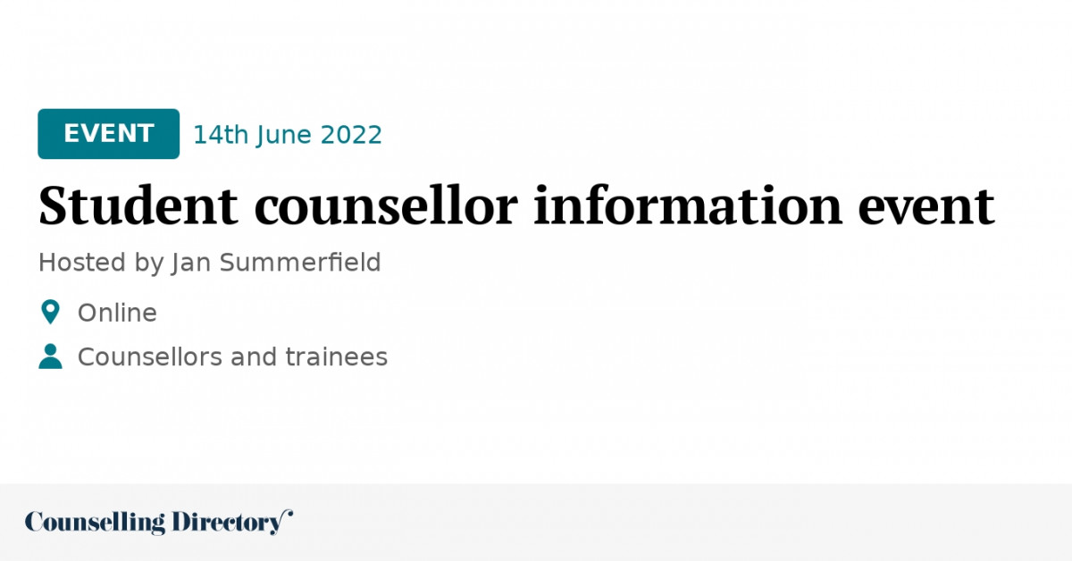 Student Counsellor Information Event Counselling Directory
