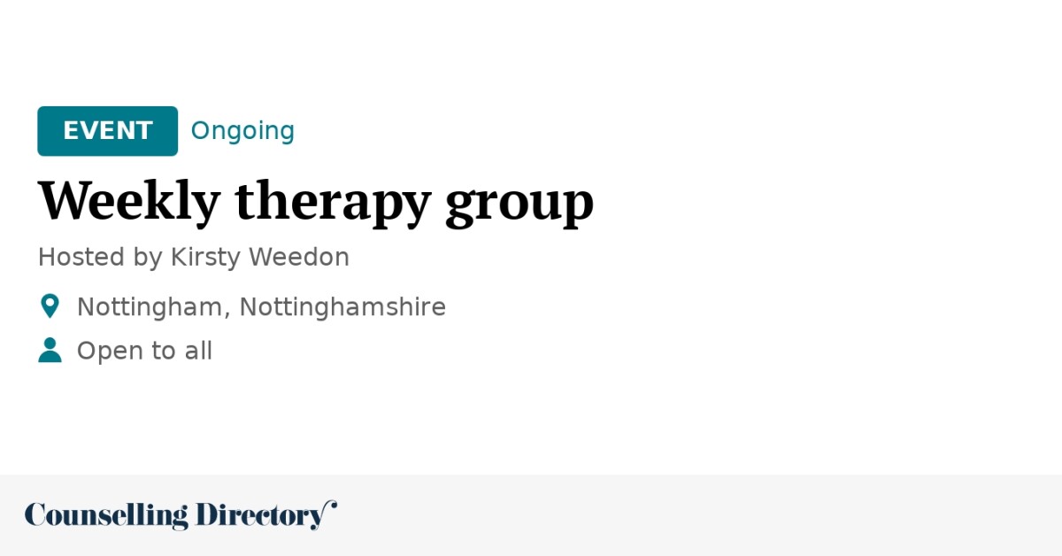 Weekly therapy group - Counselling Directory
