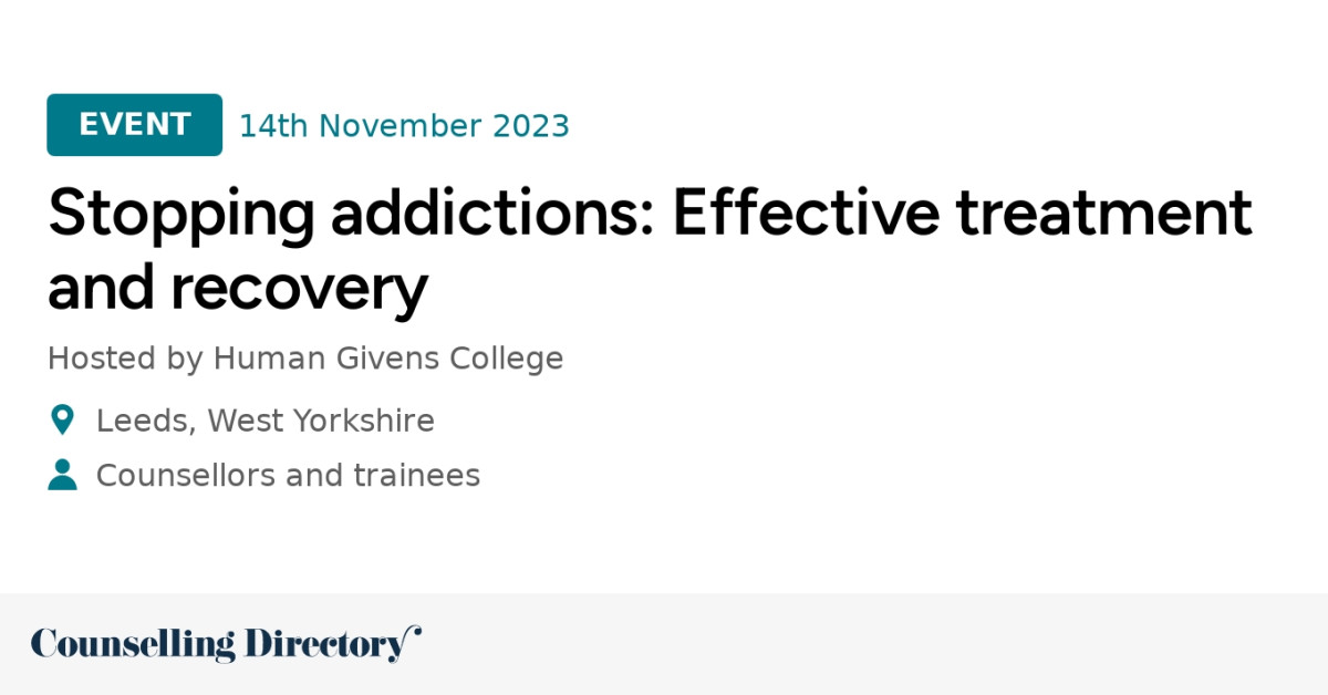 Stopping addictions: Effective treatment and recovery - Counselling ...