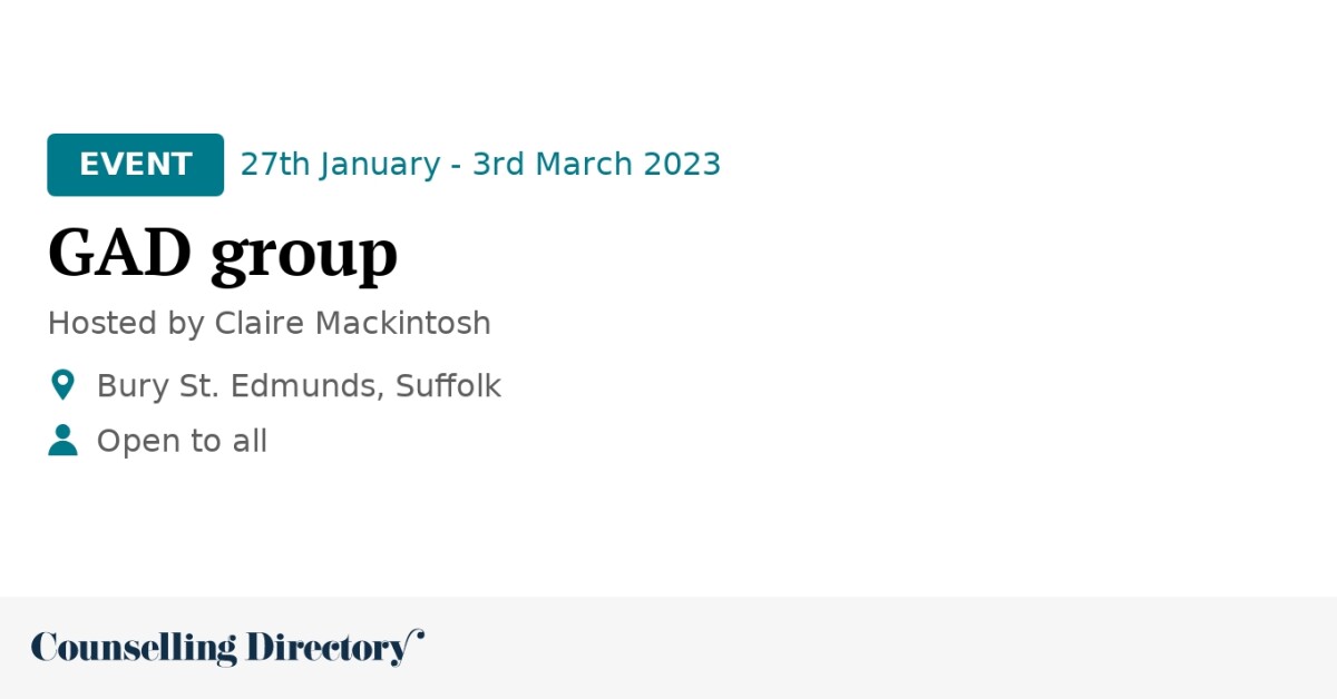GAD group - Counselling Directory