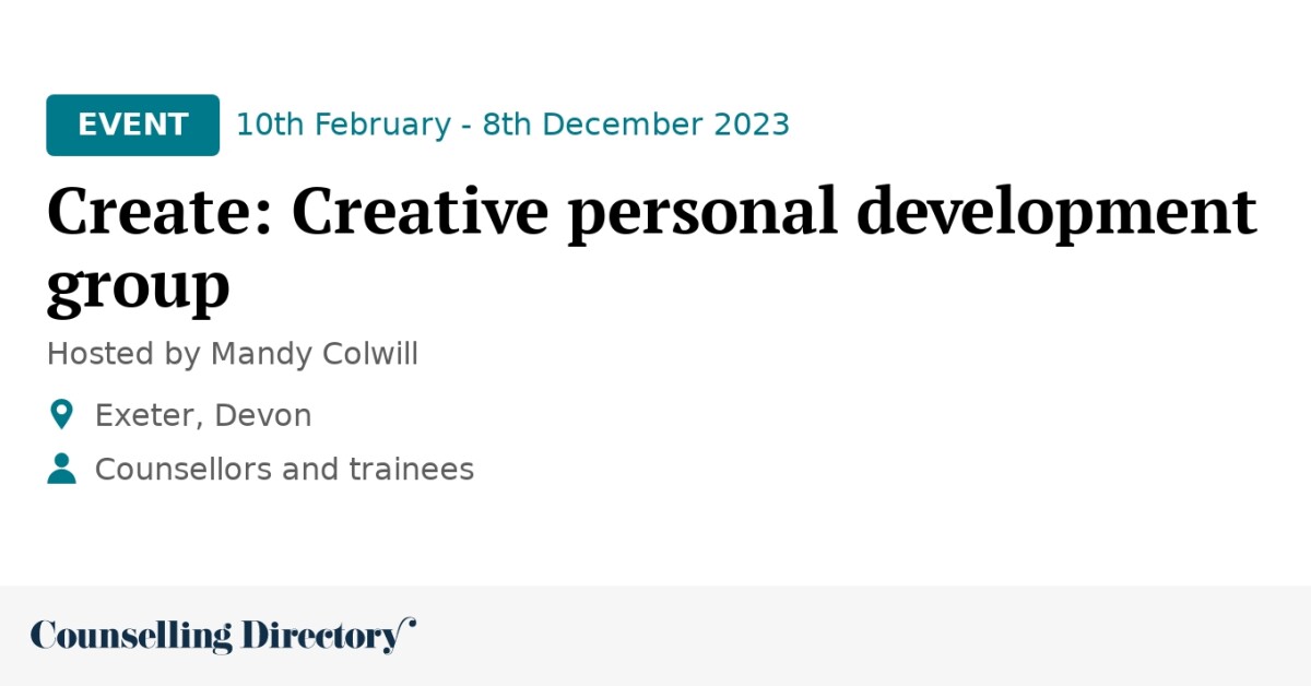 Create: Creative personal development group - Counselling Directory