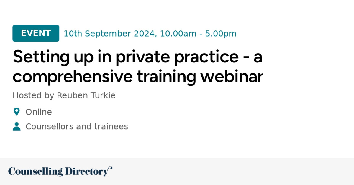 Setting up in private practice - a comprehensive training we ...