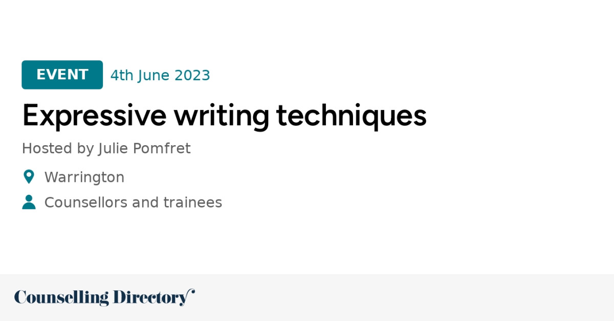 Expressive writing techniques - Counselling Directory