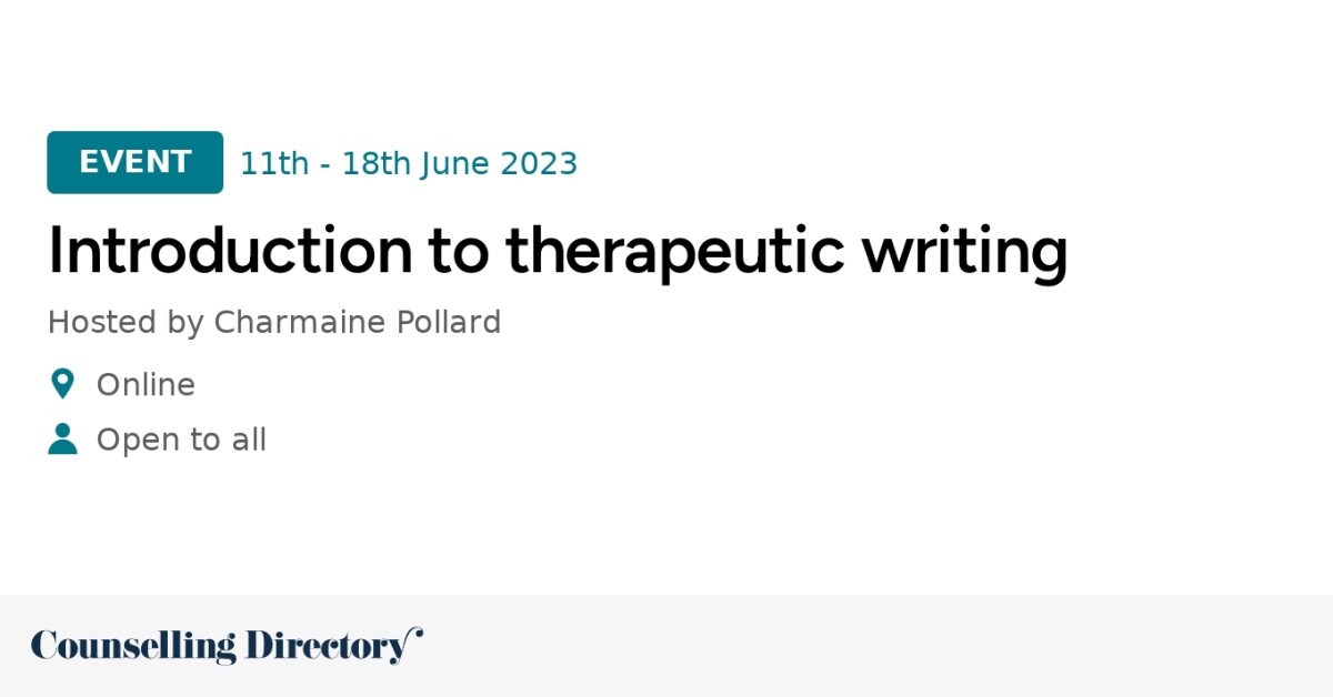 Introduction to therapeutic writing - Counselling Directory