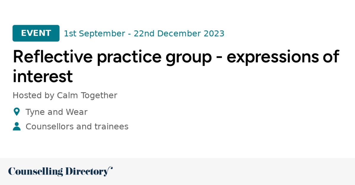Reflective practice group - expressions of interest - Counselling Directory