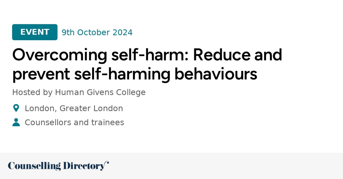 Overcoming self-harm: Reduce and prevent self-harming behavi ...