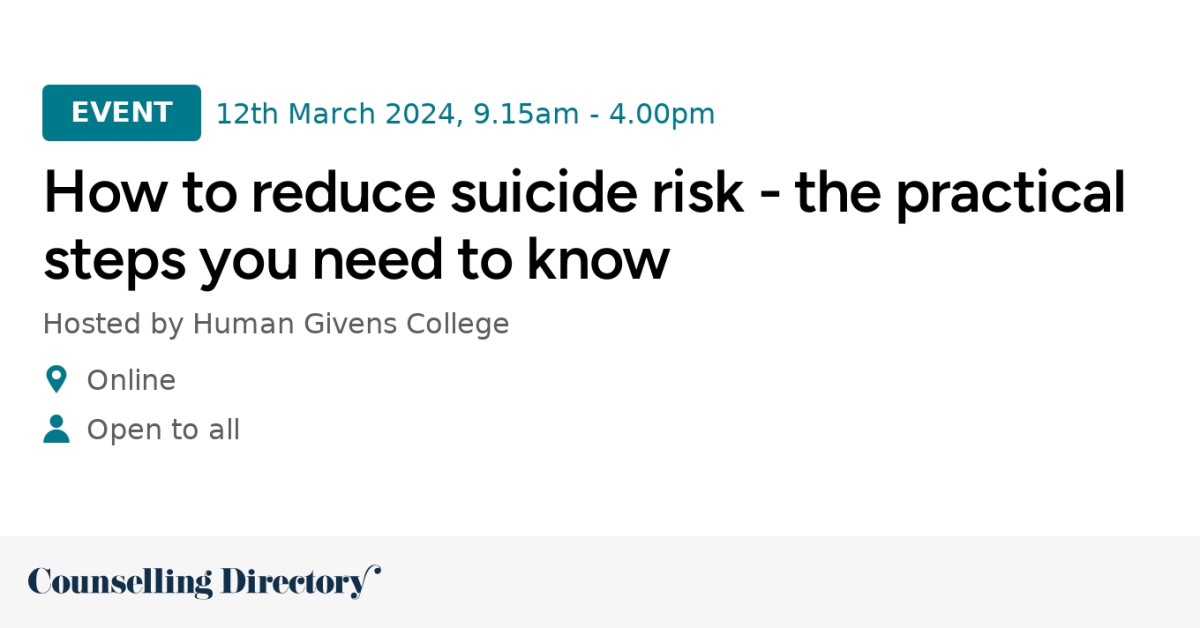 How to reduce suicide risk - the practical steps you need to ...