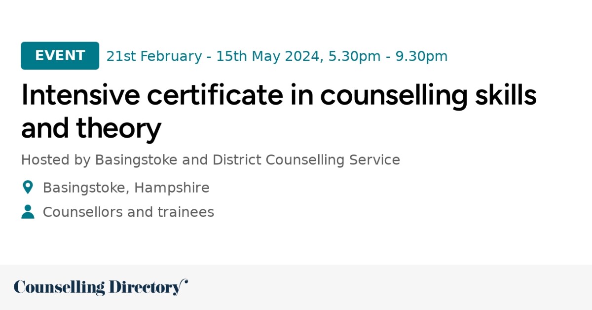Intensive certificate in counselling skills and theory - Counselling ...