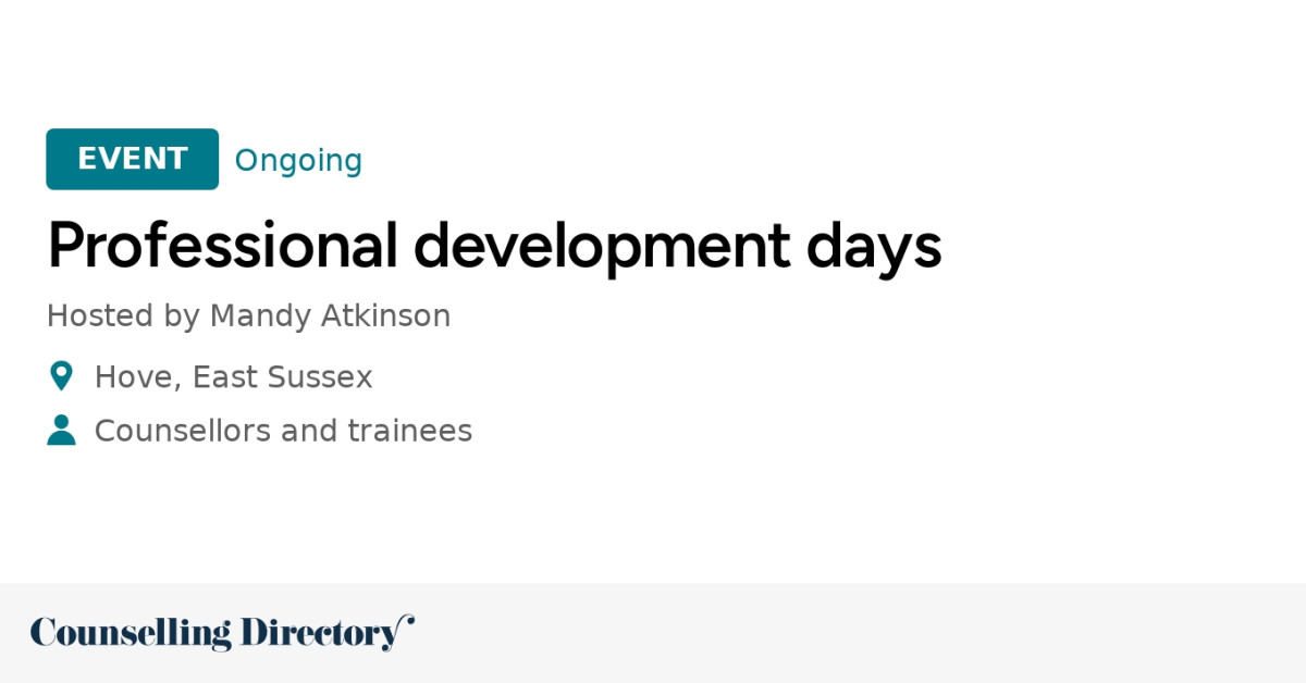 Professional development days - Counselling Directory