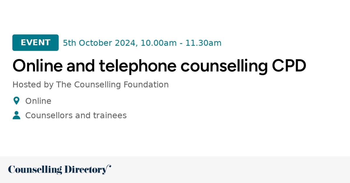 Online and telephone counselling CPD - Counselling Directory