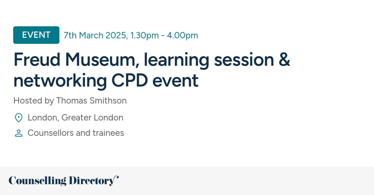 Freud Museum, learning session & networking CPD event - Counselling ...