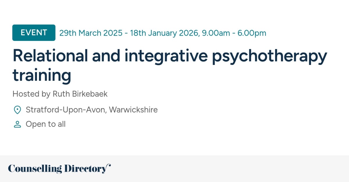 Relational and integrative psychotherapy training - Counselling Directory