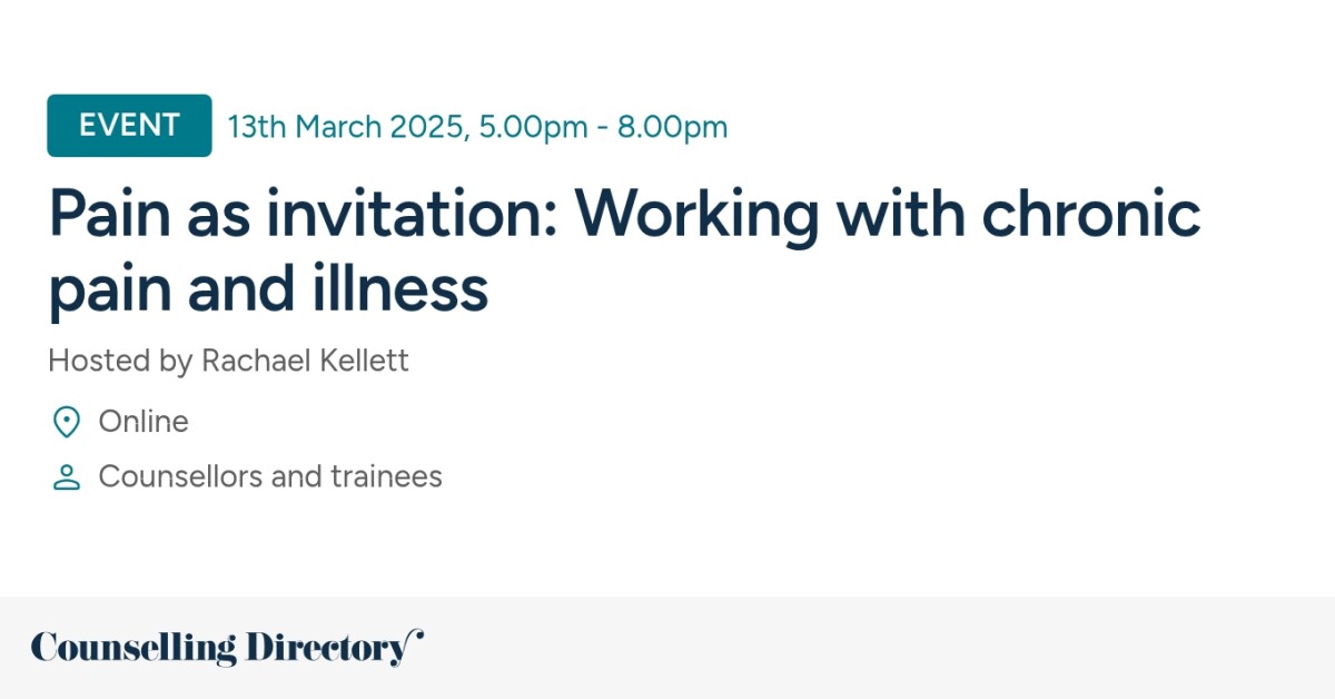Pain as invitation: Working with chronic pain and illness - Counselling ...