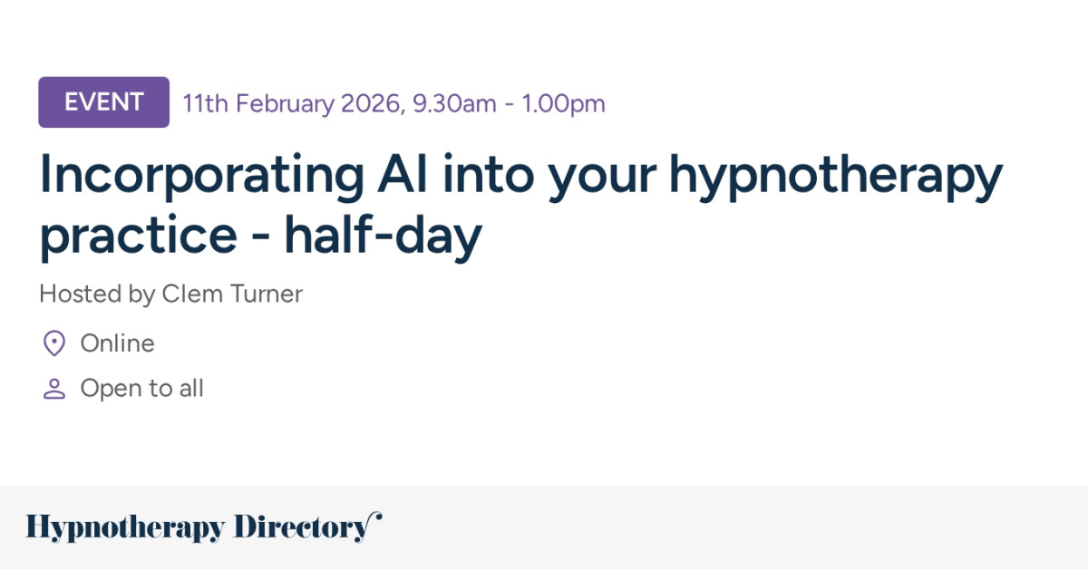 Incorporating AI into your hypnotherapy practice - half-day ...