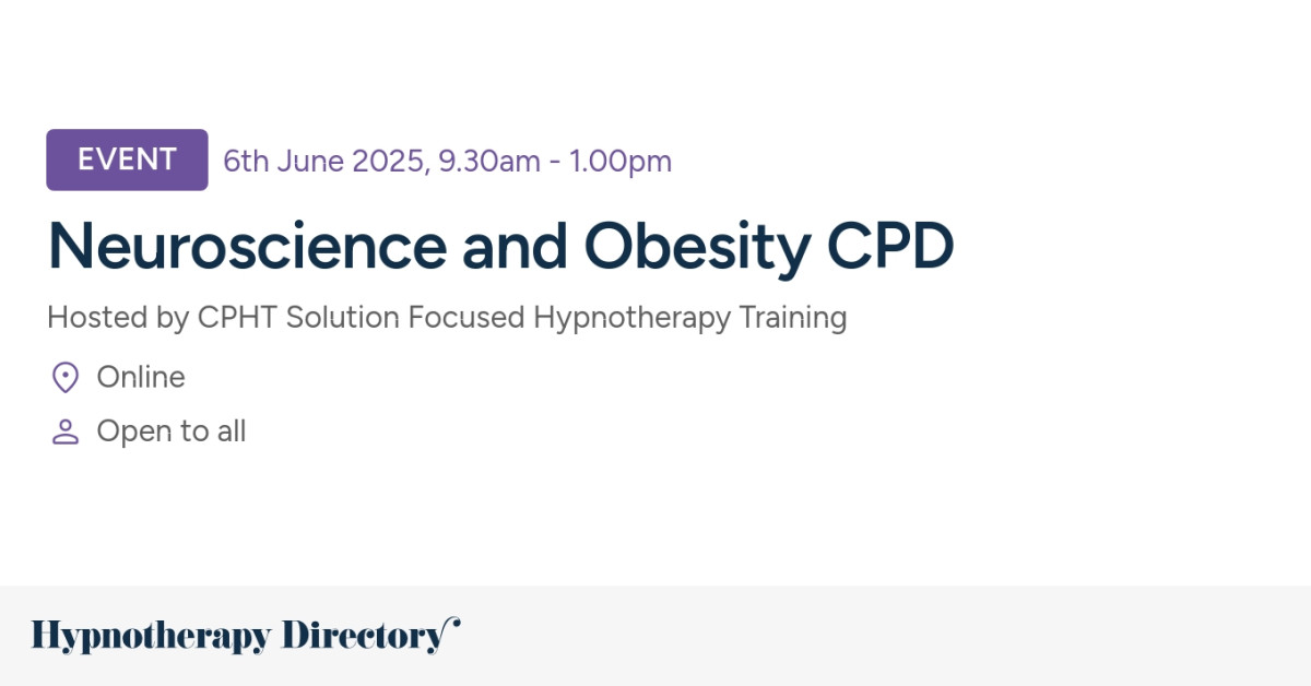 Neuroscience and Obesity CPD - Hypnotherapy Directory Neuroscience and Obesity CPD - Hypnotherapy Directory