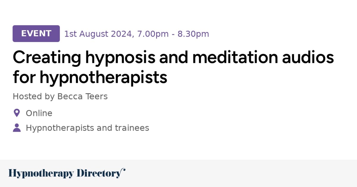 Creating hypnosis and meditation audios for hypnotherapists ...