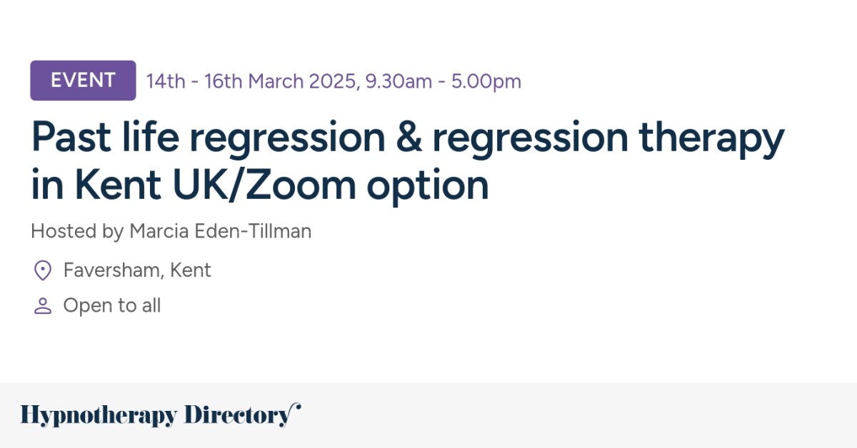 Past life regression & regression therapy in Kent UK/Zoom op ...