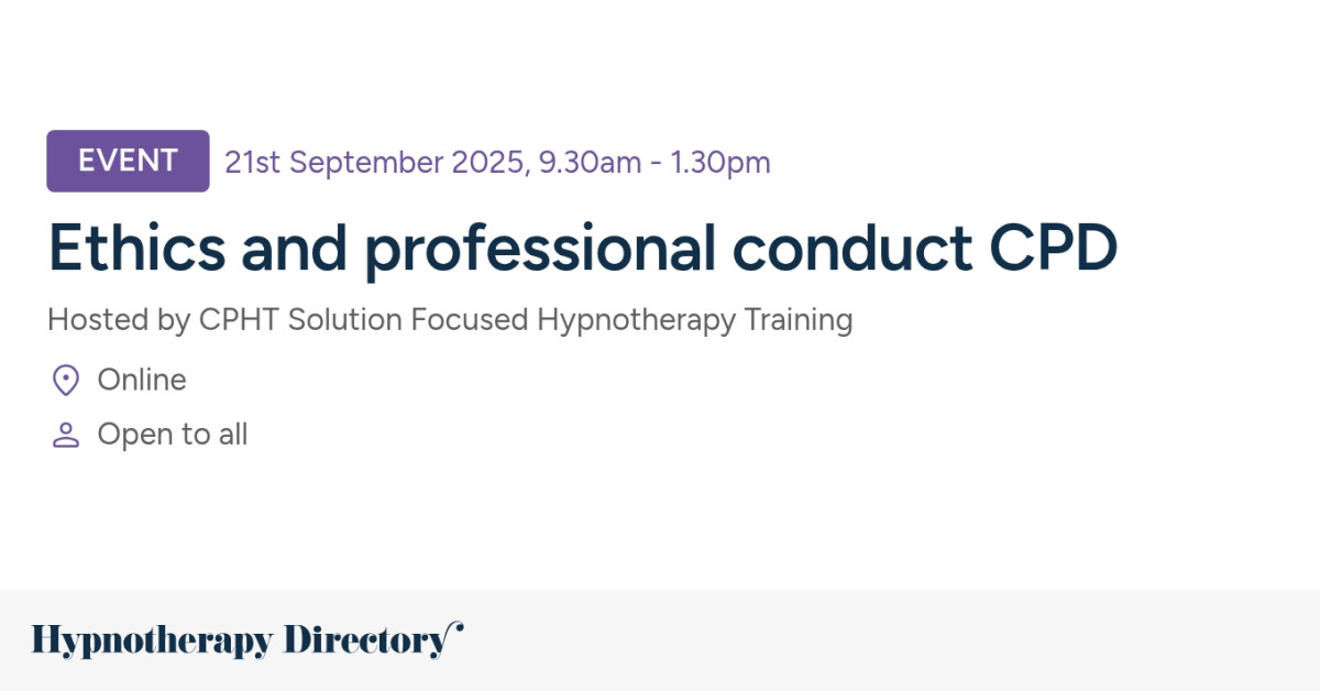 Ethics and professional conduct CPD - Hypnotherapy Directory