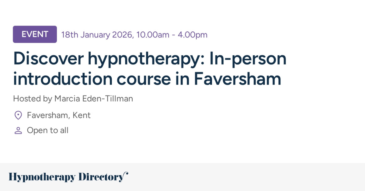 Discover hypnotherapy: In-person introduction course in Fave ...