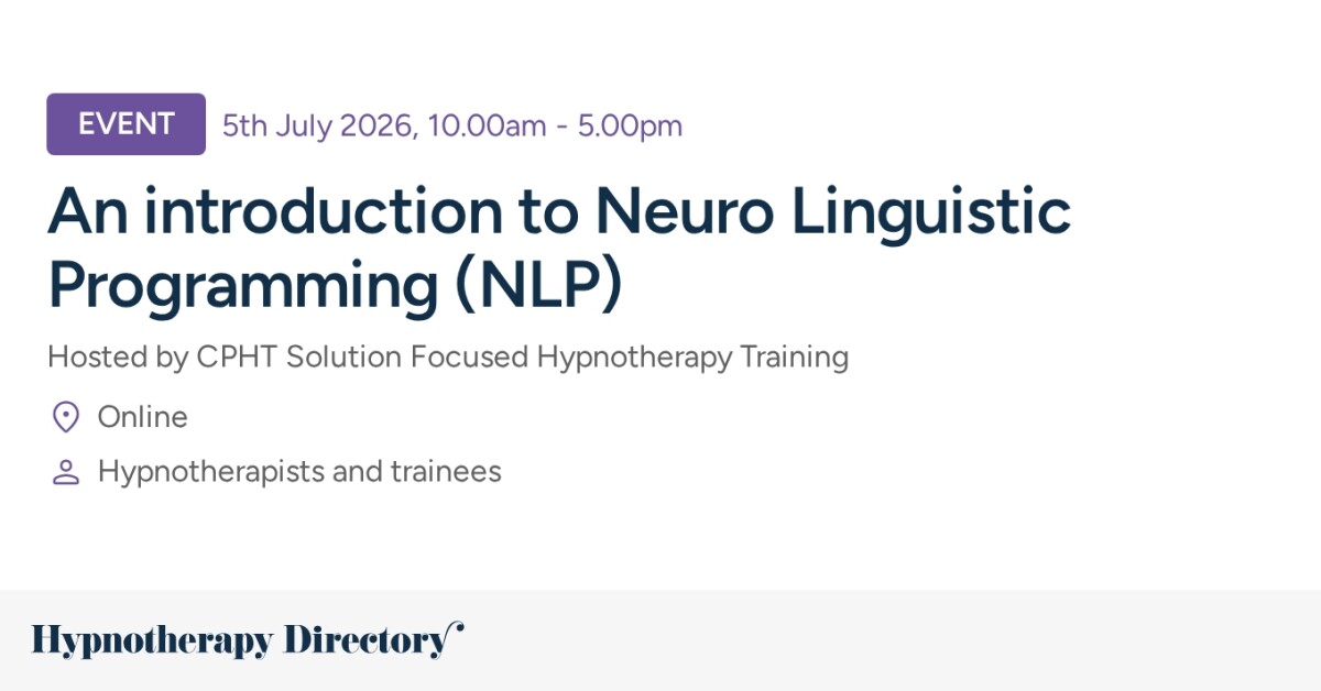 An introduction to Neuro Linguistic Programming (NLP) - Hypnotherapy ...