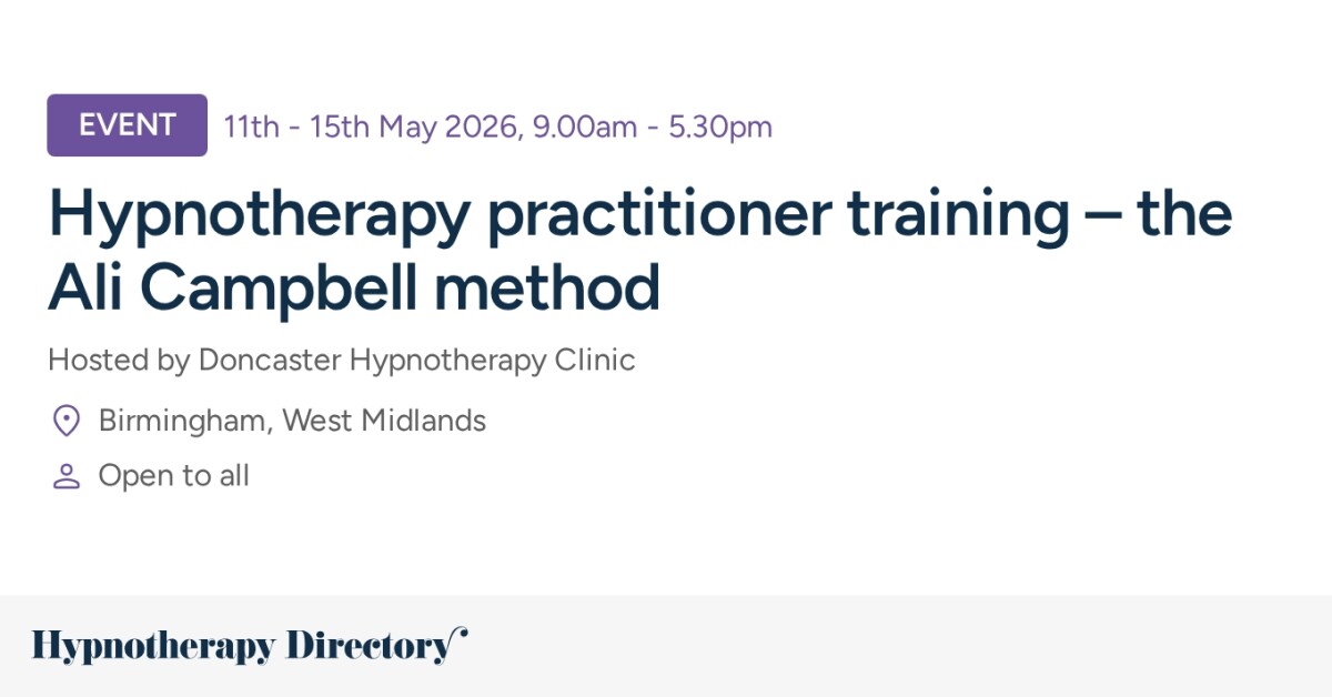 Hypnotherapy practitioner training – the Ali Campbell method ...