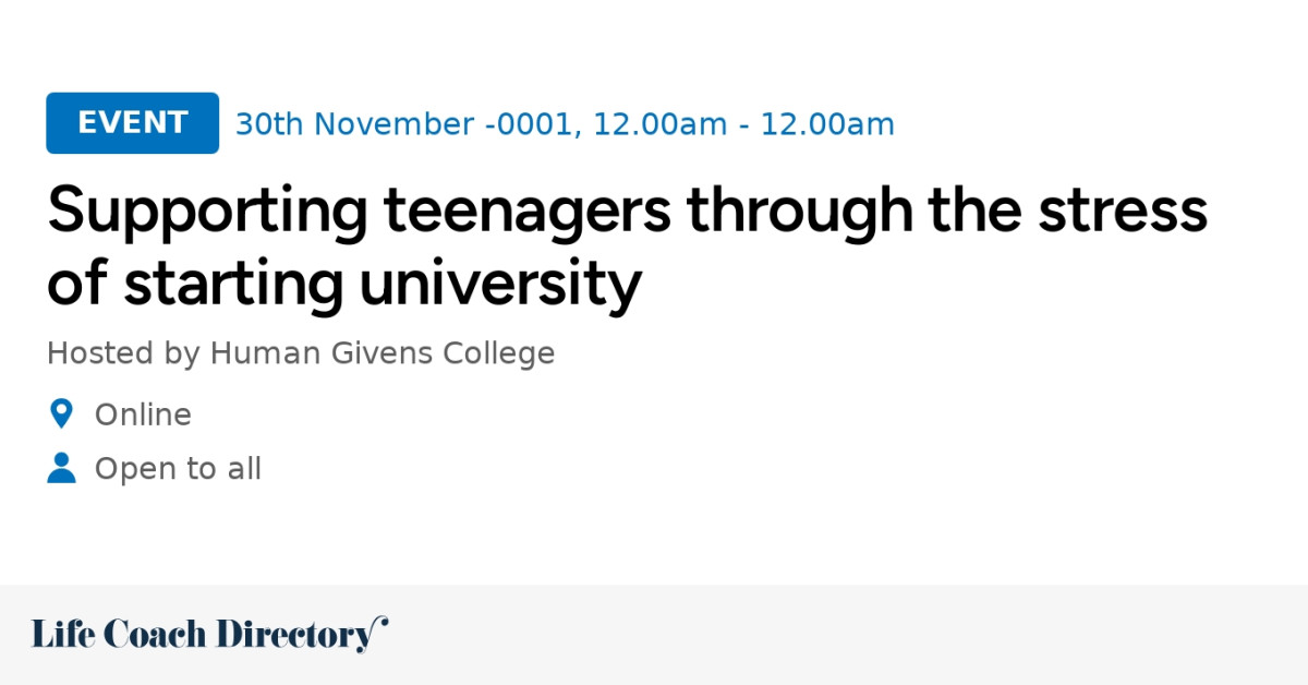 Supporting teenagers through the stress of starting universi... - Life ...