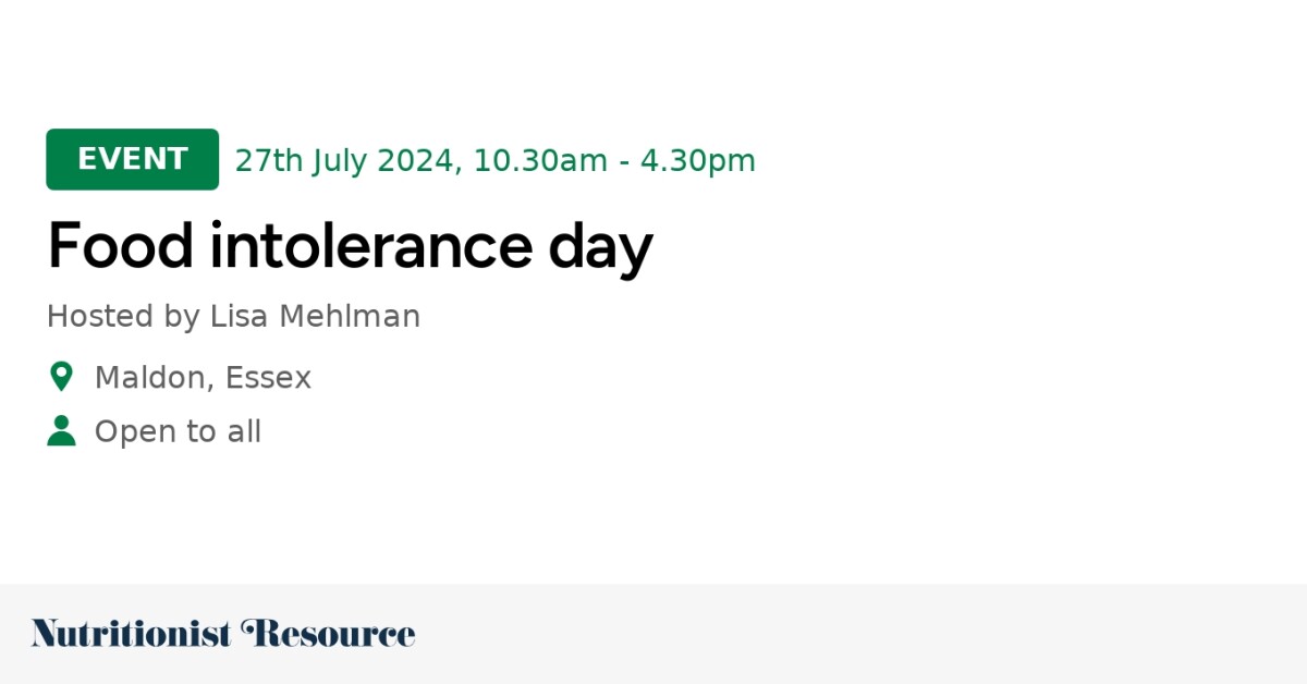 Food intolerance day - Nutritionist Resource